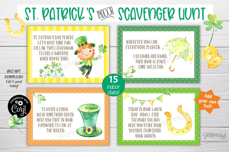 St Patricks Day Scavenger Hunt for Kids / St Patricks Day - Etsy