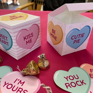 Valentines Day Conversation Hearts Printable Favor Boxes / Valentine ...