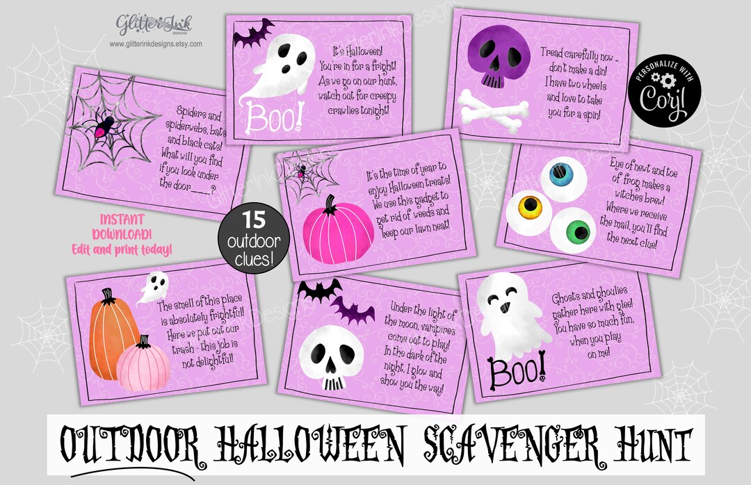 Outdoor Halloween Scavenger Hunt / Kids Halloween Treasure - Etsy