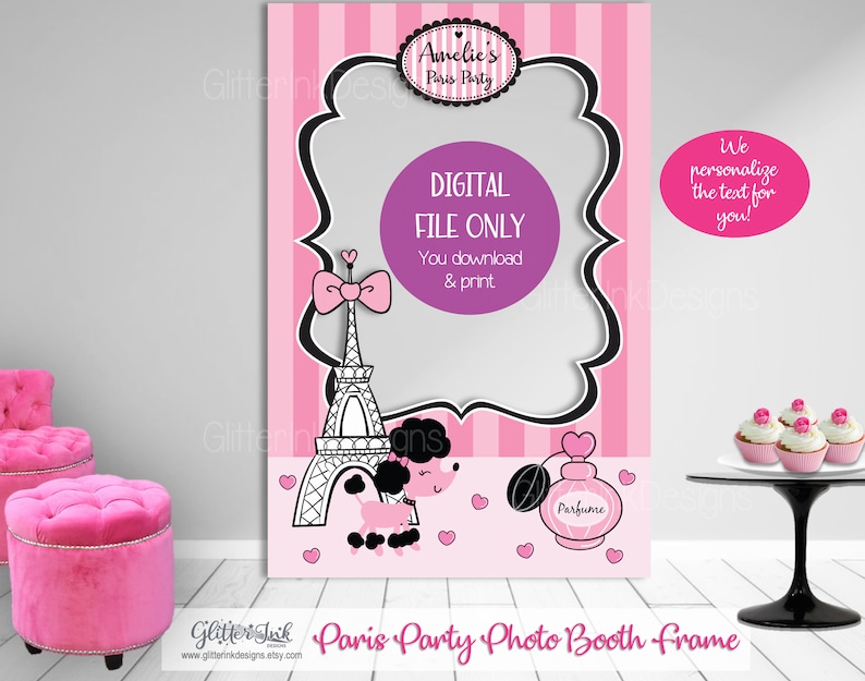 PRINTABLE Paris Theme Party Photo Booth Frame / Paris Party | Etsy