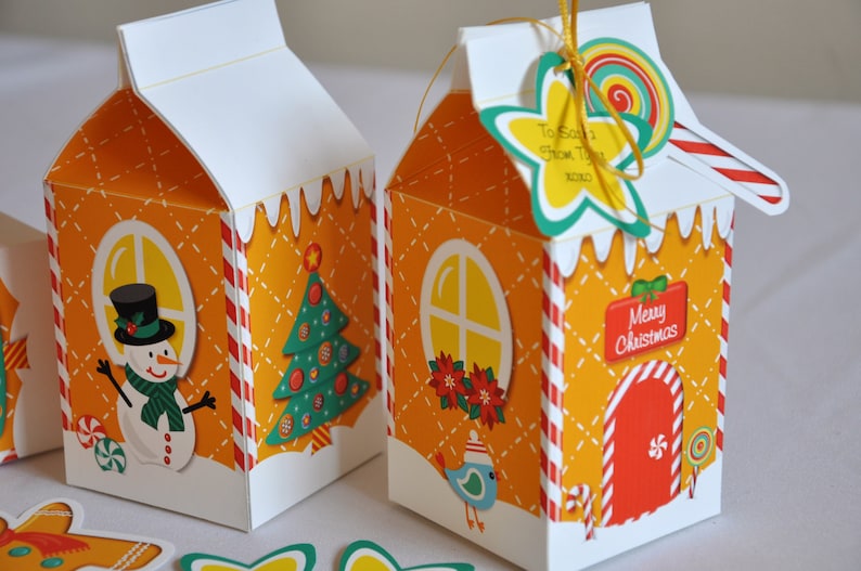 Christmas Gift Box / Gingerbread House Milk Carton / - Etsy