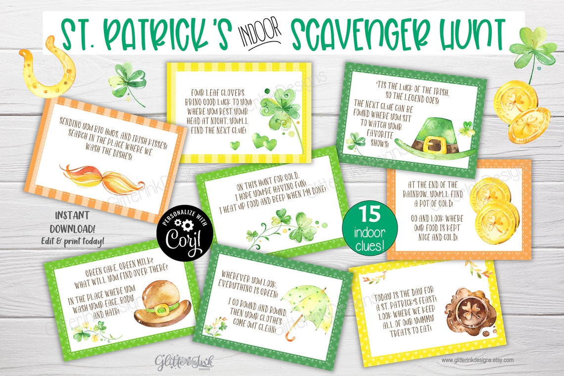St Patricks Day Scavenger Hunt for Kids / St Patricks Day - Etsy