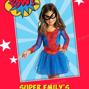 Super Hero Photo Frame Thank You Card Party Favors, Superhero Printable ...