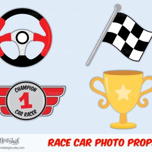 Race Car Party Photo Booth Props / Racing Car Birthday Car Photo Booth ...