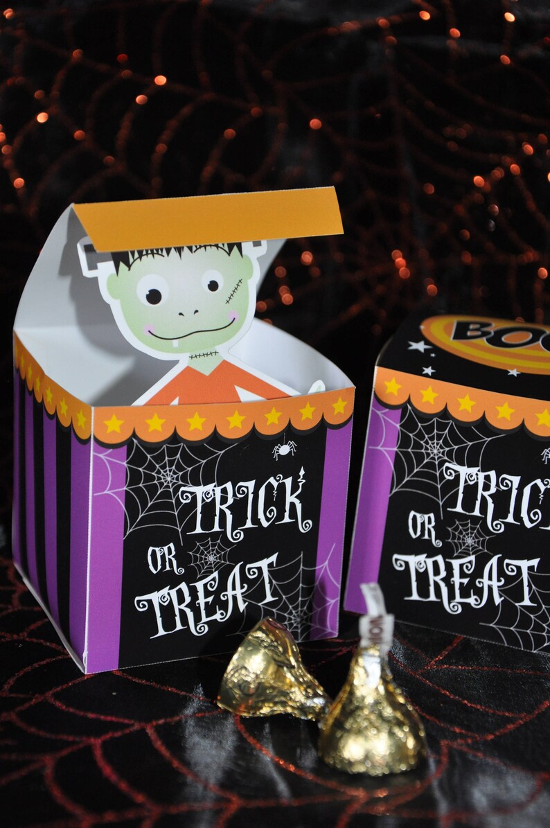 Halloween treat box / Halloween decorations / Frankenstein | Etsy
