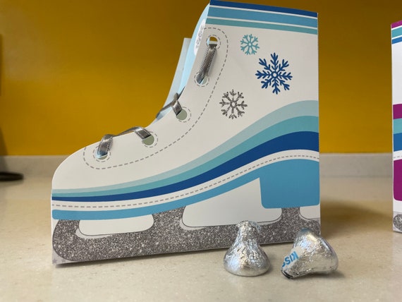 Ice skate party favors / Ice skating party printable favor boxes / Ice ...