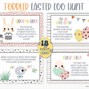 Toddler Easter Scavenger Hunt Easy Clues / Printable Easter Egg Hunt ...