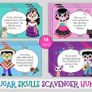 Day of the Dead Scavenger Hunt Clue Cards / Dia De Los Muertos | Etsy