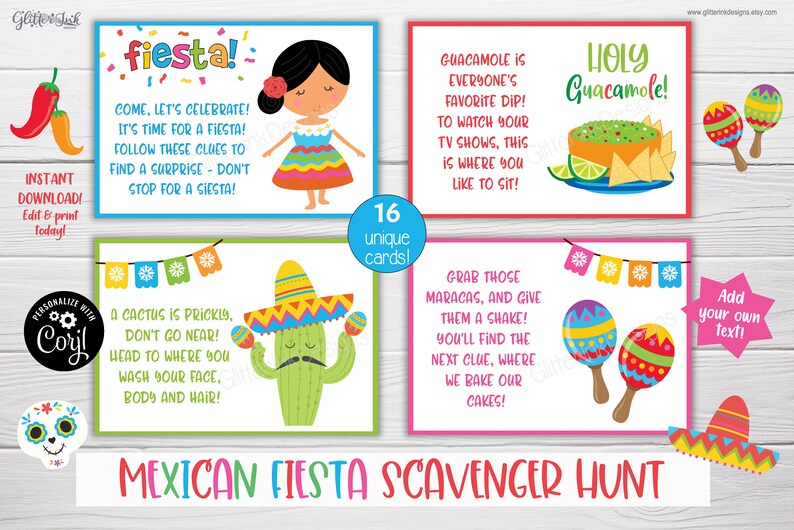 Mexican Fiesta Family Party Games / Taco Tuesday Birthday - Etsy