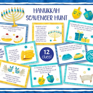 Hanukkah Scavenger Hunt Clue Cards / Hanukkah Treasure Hunt - Etsy