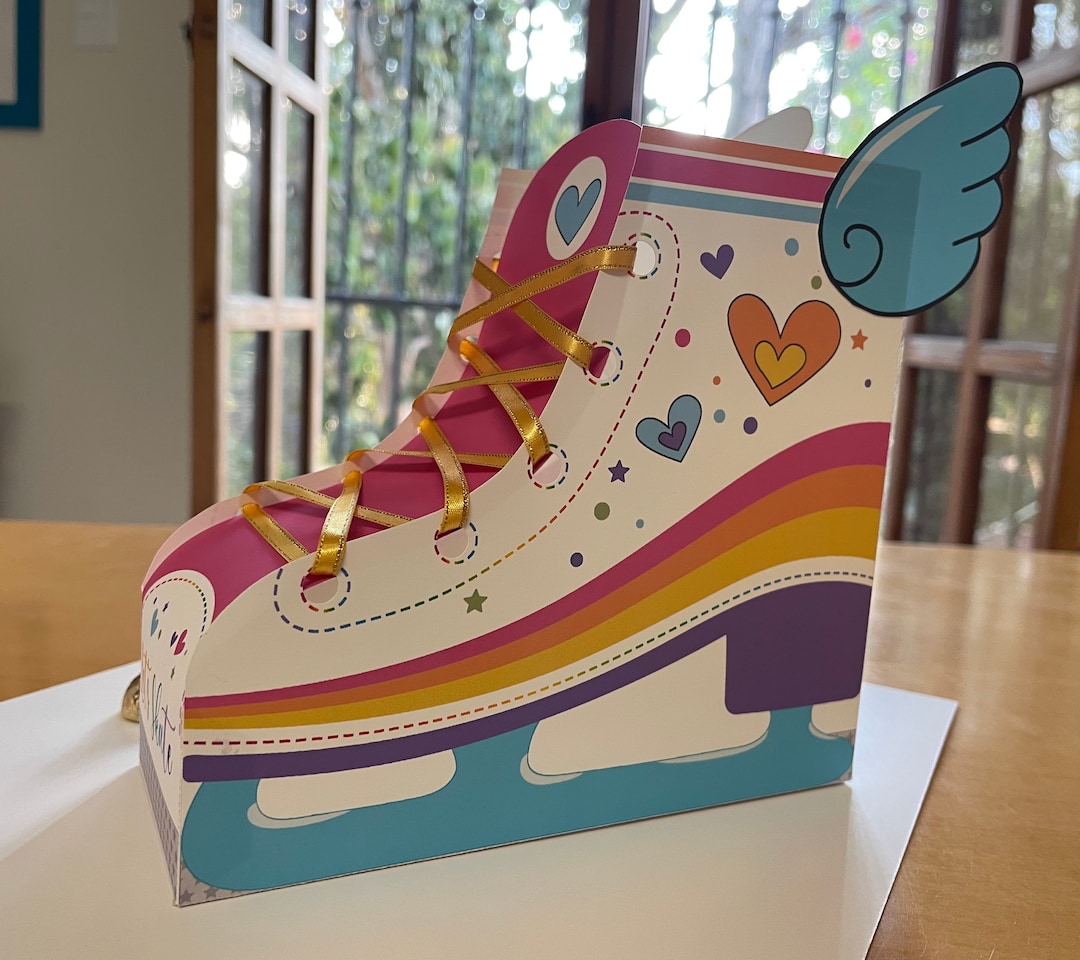 Ice Skate Favor Box / Ice Skating Party Favors / Groovy Rainbow Party ...