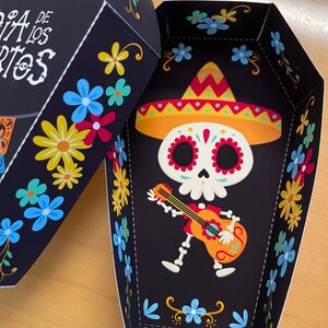 Day of the Dead Coffin Treat Box, Día De Los Muertos Sugar Skull Party ...
