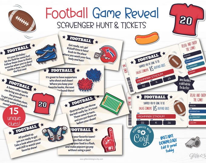 NFL Logo Scavenger Hunt, American Football, Printable, Hide and Seek ...