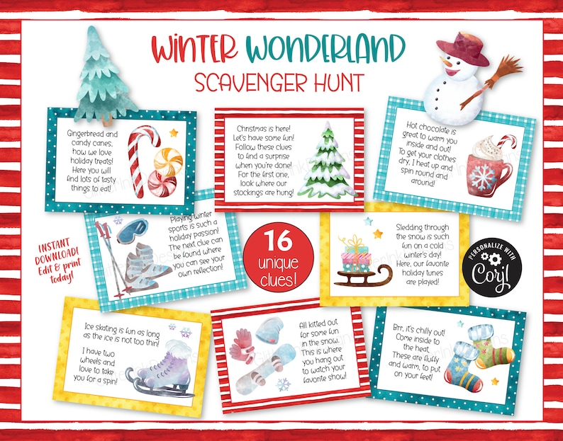 Christmas Surprise Ski Trip Reveal Scavenger Hunt + Boarding Pass ...