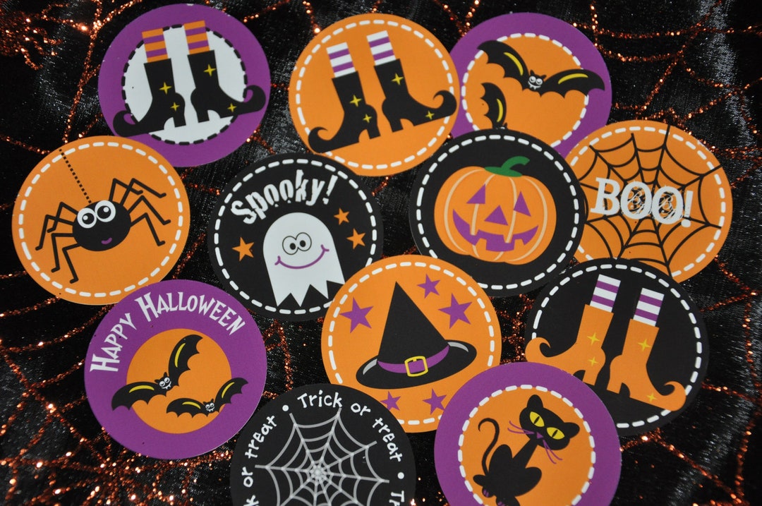 Halloween Printable Cupcake Toppers Favor Bag Tags, Spooky Party Favors ...