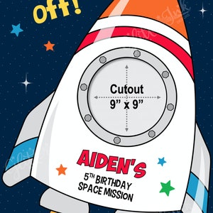 Outer Space Party Photo Booth Frame / Rocket Printable Party Prop ...