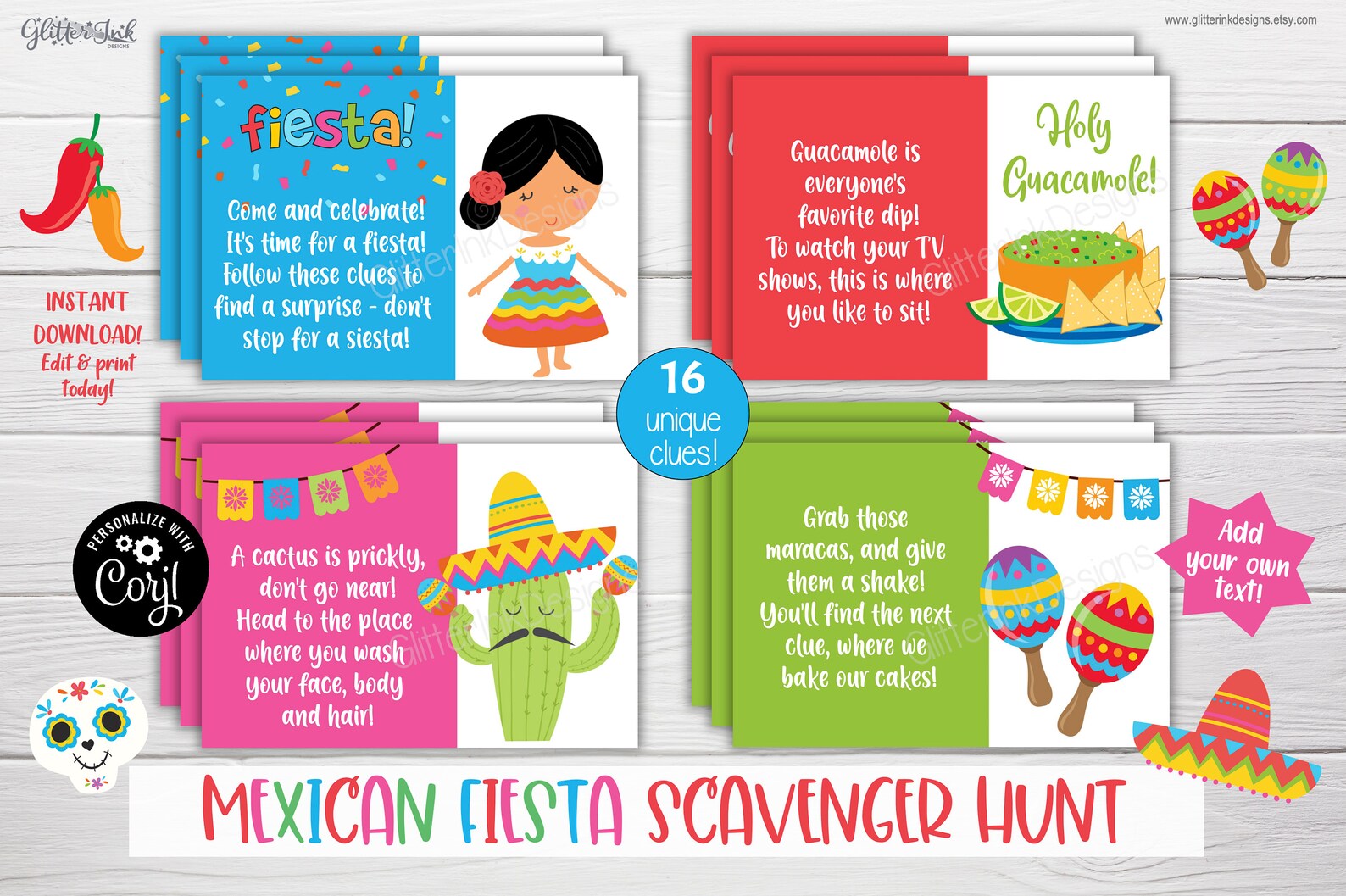 Mexican Fiesta Scavenger Hunt for Kids / Taco Tuesday Birthday - Etsy