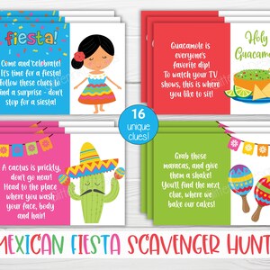 Mexican Fiesta Scavenger Hunt for Kids / Taco Tuesday Birthday Treasure ...