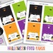 Halloween Party Food Tent Cards / Halloween Printable Treat Bag Toppers ...