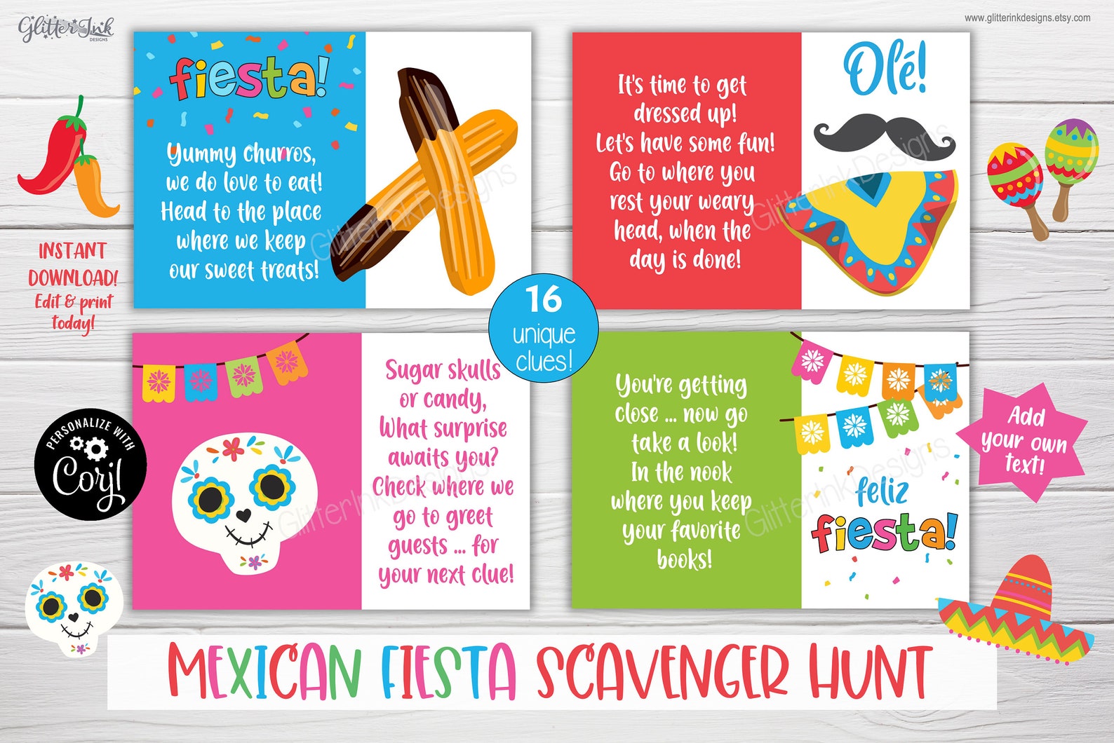 Mexican Fiesta Scavenger Hunt for Kids / Taco Tuesday Birthday - Etsy
