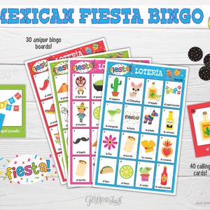 Mexican Fiesta Bingo / Taco Tuesday Printable Party Game / Loteria ...