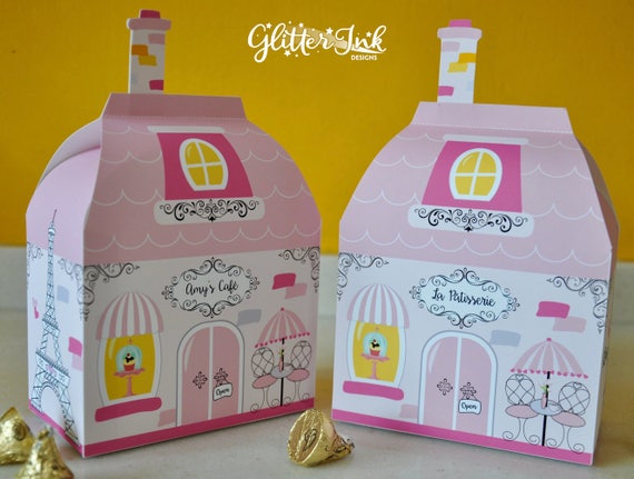 Paris theme party printable treat box / Paris party favors / Paris cafe ...