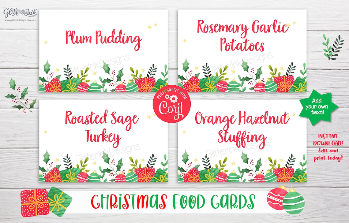 Christmas Table Printable Place Settings / Christmas Decor | Etsy
