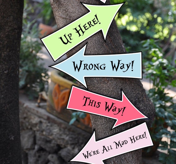 Alice In Wonderland Signs Printable
