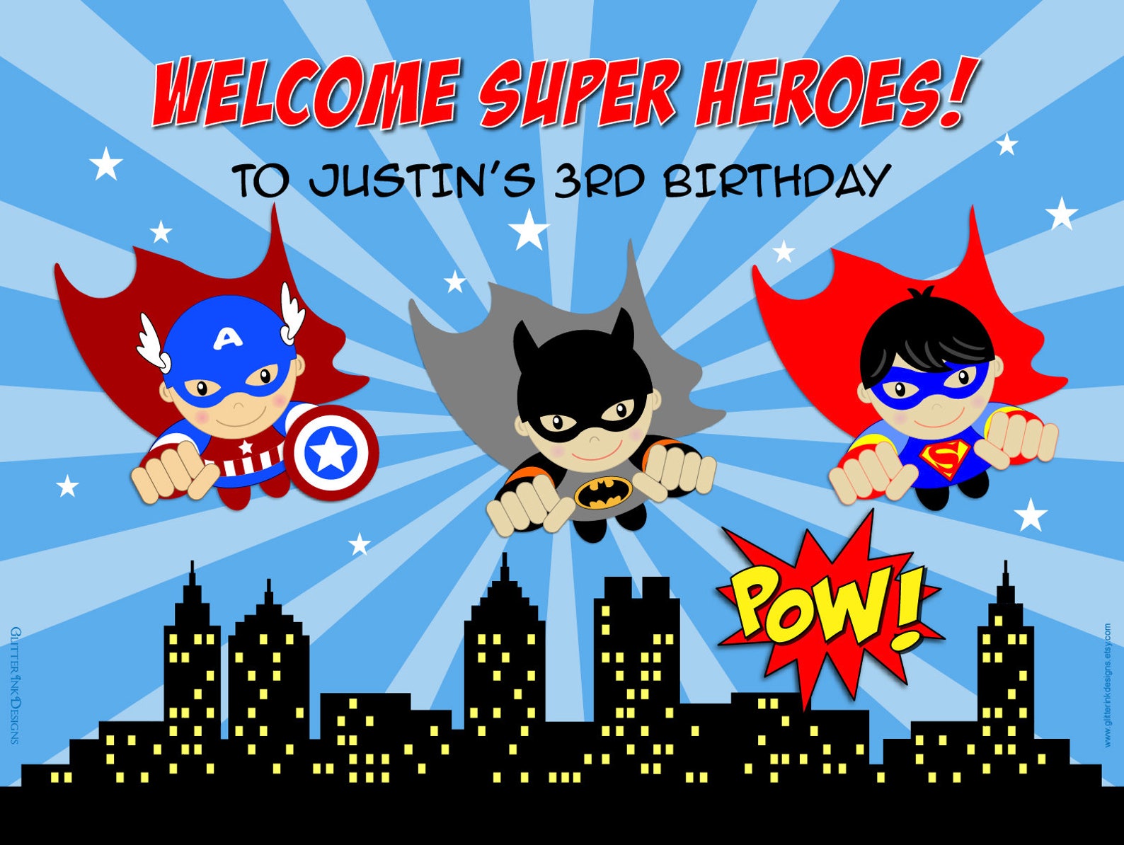 PRINTABLE Superhero Party Backdrop / Super Hero Wall Art / - Etsy