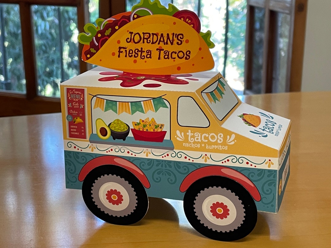 Taco Truck Printable Favor Box / DIY Taco Twosday Party Favors ...
