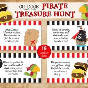 Pirate Treasure Chest Outdoor Kids Scavenger Hunt, Pirate Birthday ...
