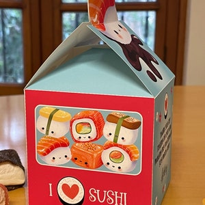 Sushi Birthday Party Printable Favor Box / Sushi Takeout Box Party ...