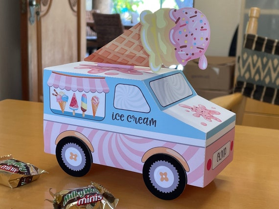 Ice cream truck printable favor box / DIY Ice cream party favors ...