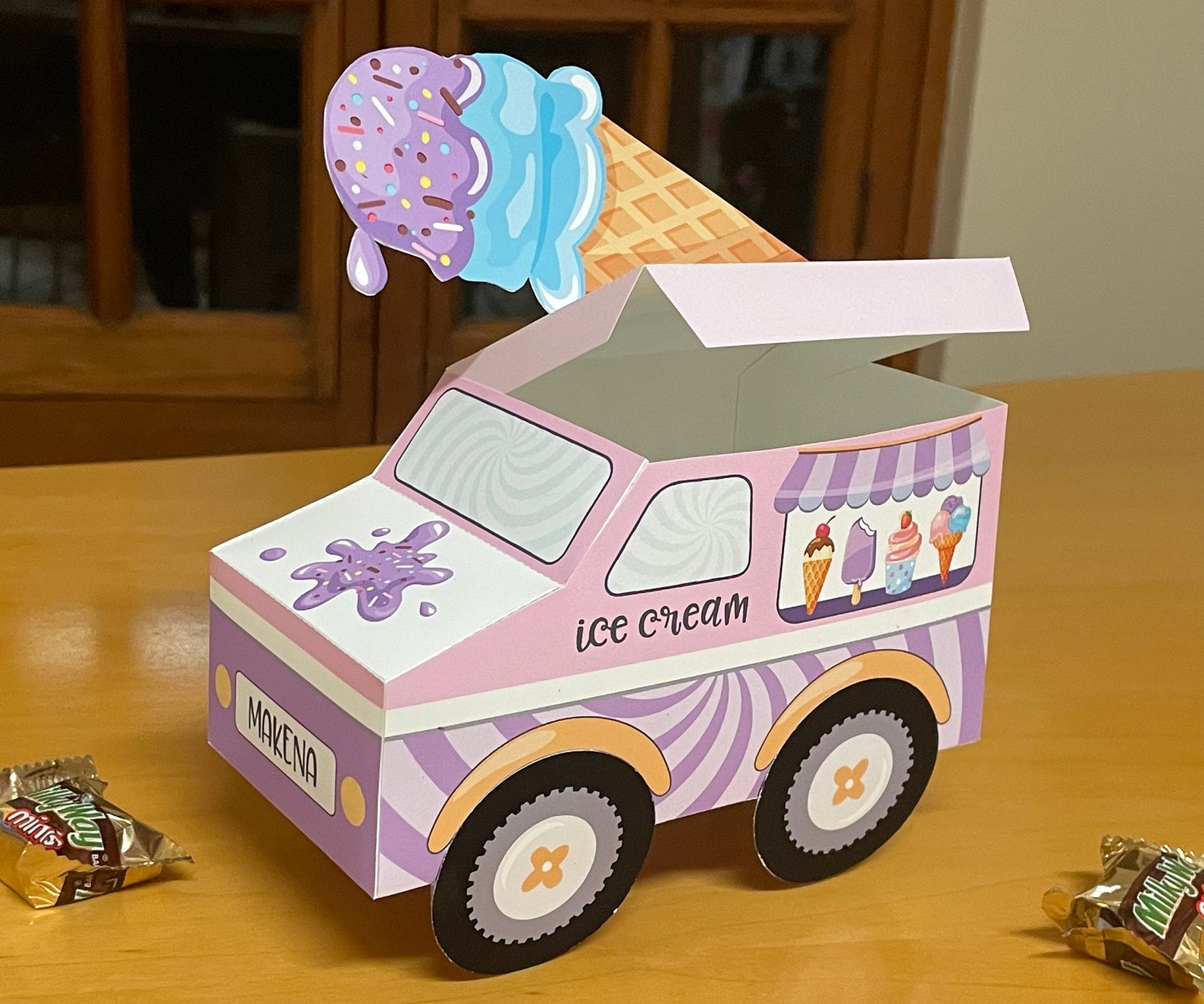 Ice Cream Truck Printable Favor Box / DIY Ice Cream Party - Etsy