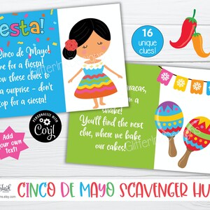 Cinco De Mayo Scavenger Hunt for Kids, Mexican Fiesta Editable Treasure ...