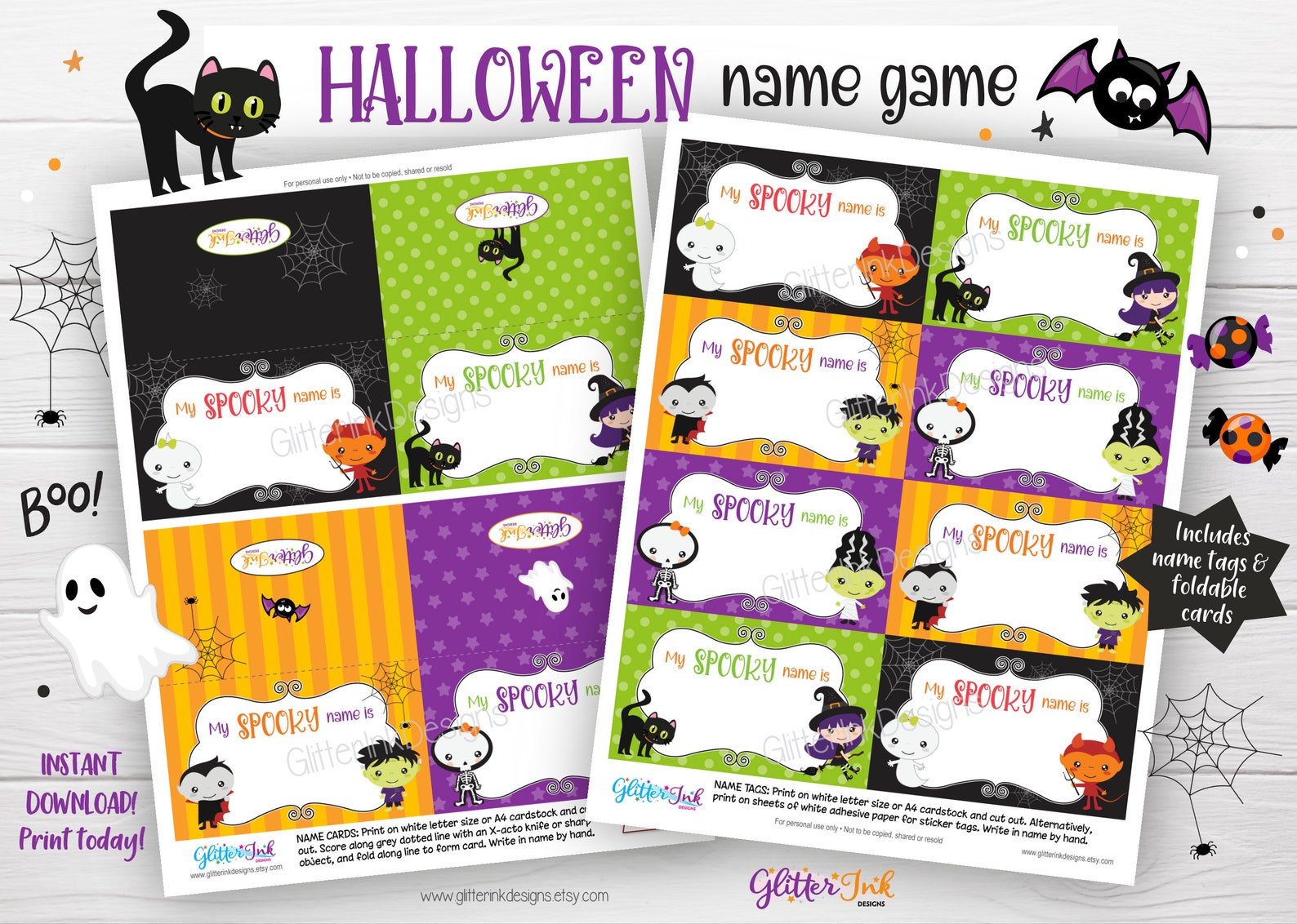 What's Your Spooky Halloween Name Game / Spooktacular Printable Sign ...