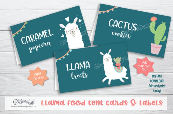 Paper & Party Supplies Popcorn Llama Birthday Party Favor Tags Popcorn ...