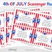 4th of July Scavenger Hunt Clue Cards / Fourth of July Treasure Hunt ...