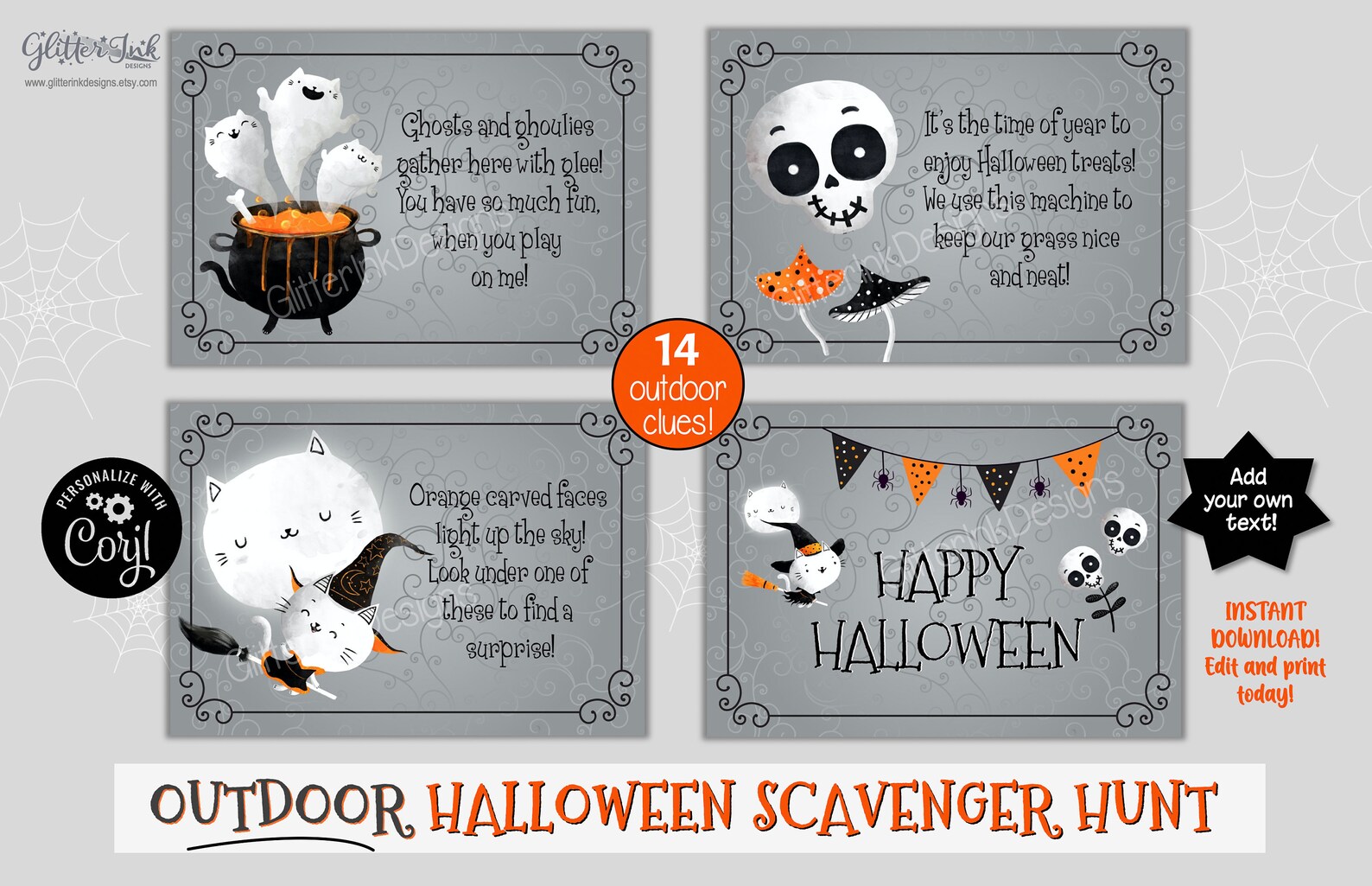 Outdoor Halloween Scavenger Hunt / Kids Halloween Treasure Hunt Clues ...