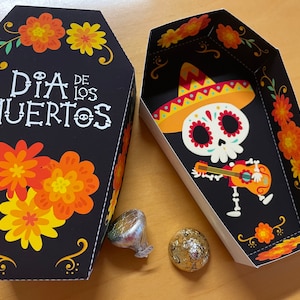 Day of the Dead Coffin Treat Box, Día De Los Muertos Sugar Skull Party ...