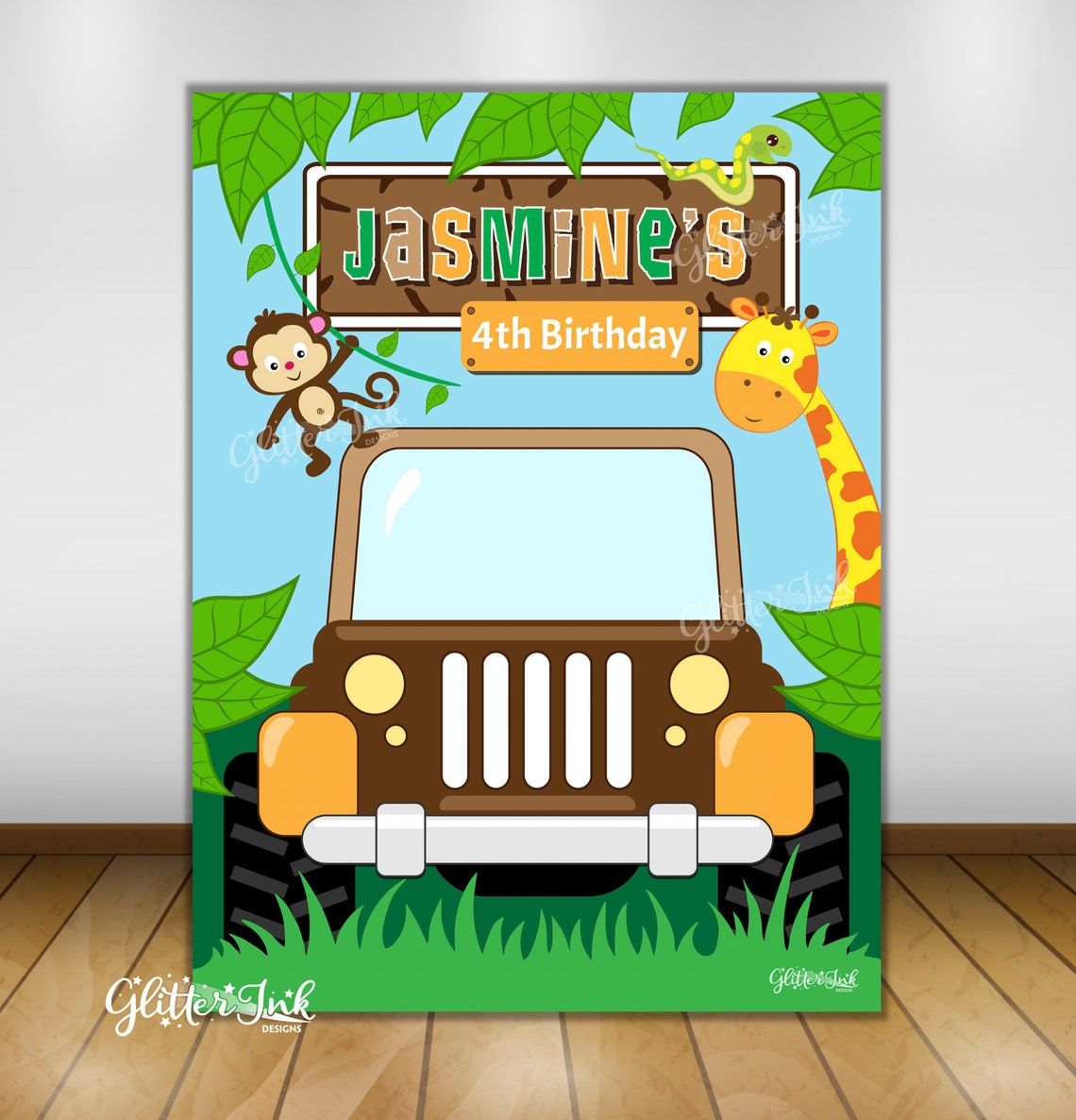 PRINTABLE 36x48 Safari Party Photo Booth Prop / Jungle - Etsy