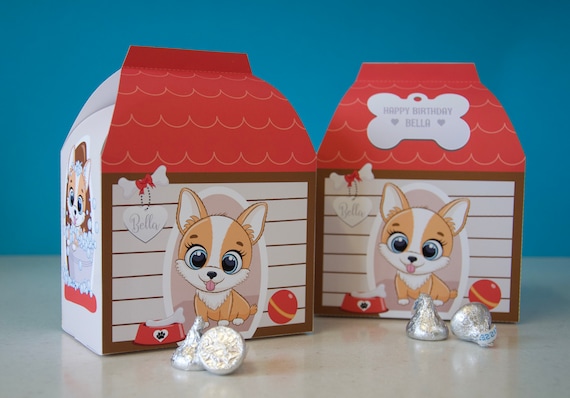 Puppy dog birthday party printable dog house favor box / Dog spa party ...
