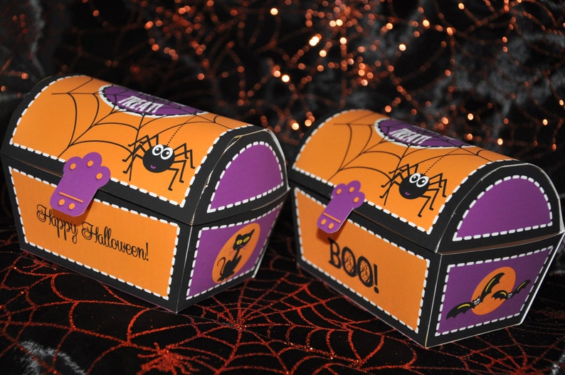 Halloween Treasure Chest Printable Trick or Treat Favor Box ...