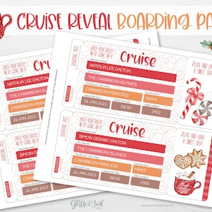 Christmas Surprise Cruise Trip Reveal Scavenger Hunt Boarding Pass for ...