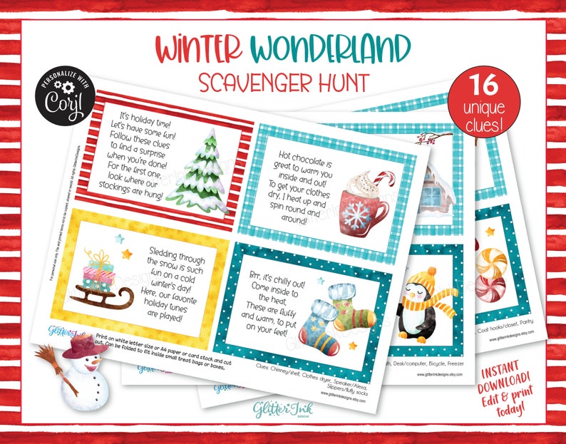 Christmas Surprise Ski Trip Reveal Scavenger Hunt + Boarding Pass ...