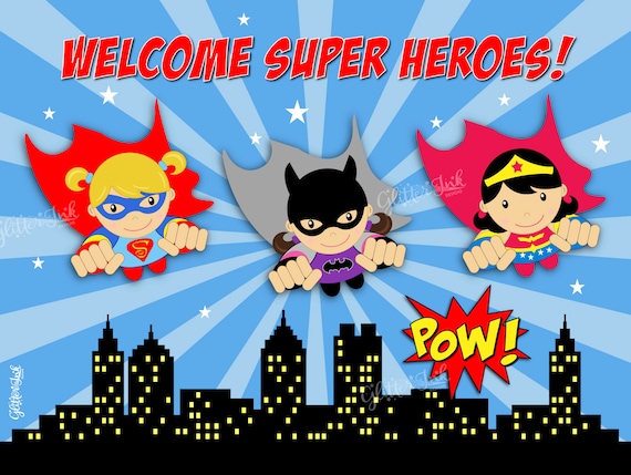 Superhero Backdrop Printable