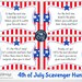 4th of July Scavenger Hunt Clue Cards / Fourth of July Treasure Hunt ...
