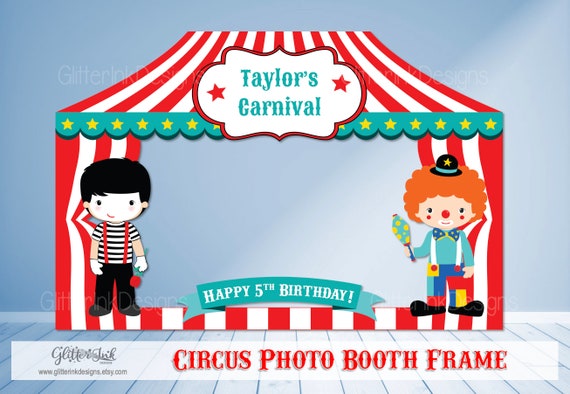 Circus Carnival Party Photo Booth Frame PDF and PNG | Etsy