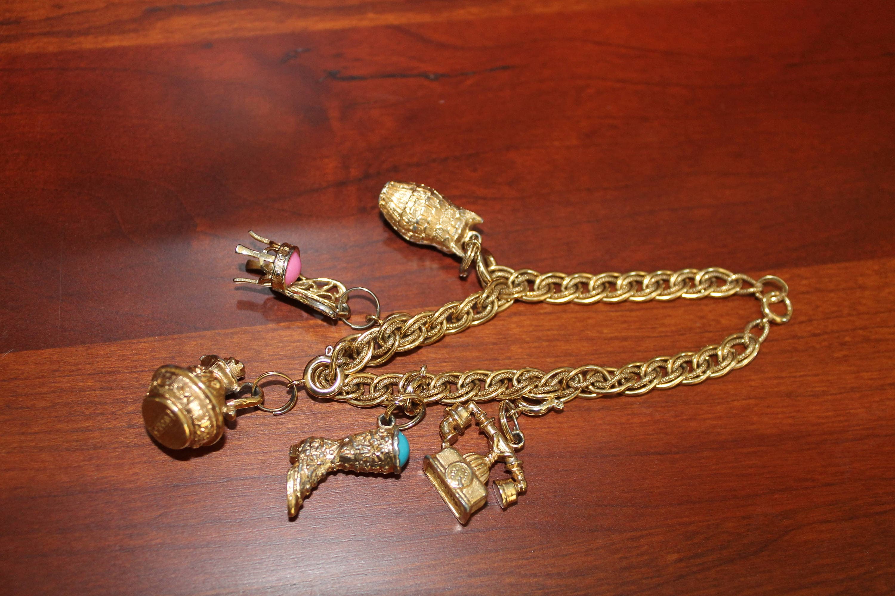 Avon Gold Plated Charms Bracelet Right at Home on Gold Plated - Etsy