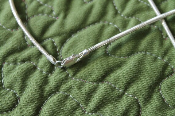 Sterling Silver Coil Chain and Oval Locket, Coil chai… - Gem